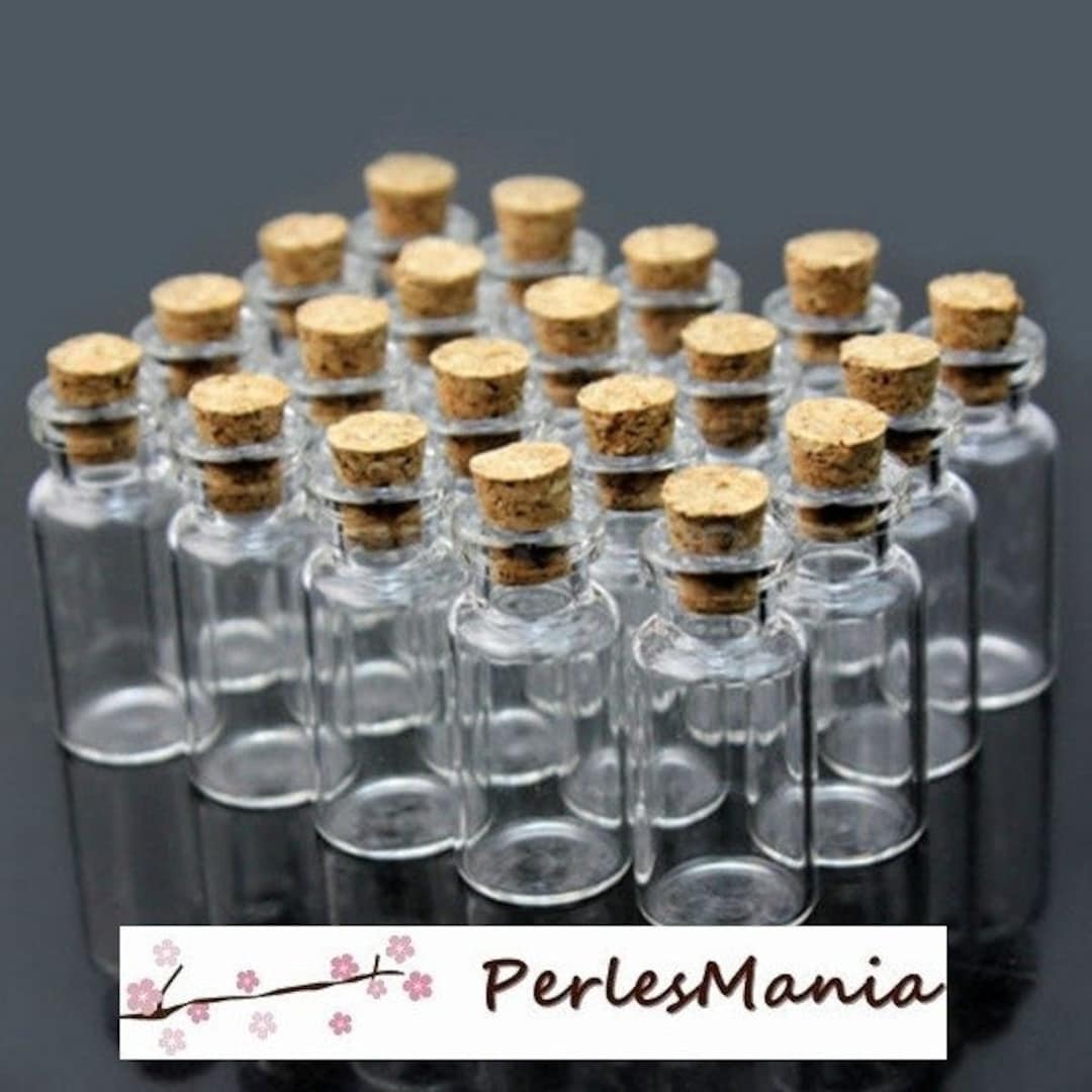Glass Bottles, Flasks With Cork Stopper, Various Sizes and Quantities ...
