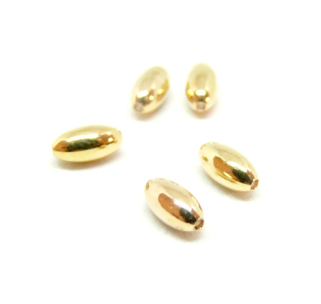 PS11747002 PAX 5 Spacer Beads Oblong 5 by 3 Mm Copper 18K Gold Finish ...