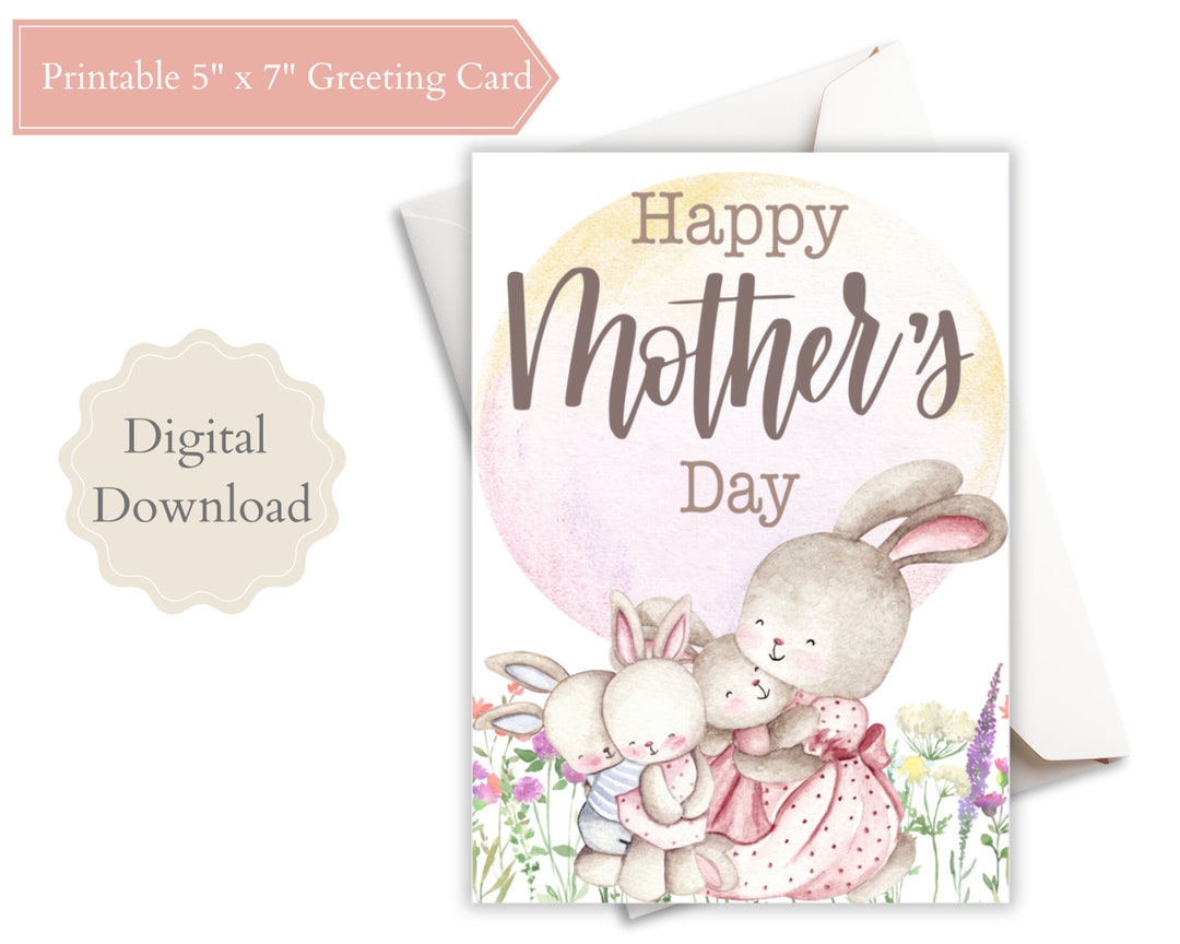 Happy Mother's Day Printable Blank Card, Instant Digital Download, Print at Home, Mothers Day ...