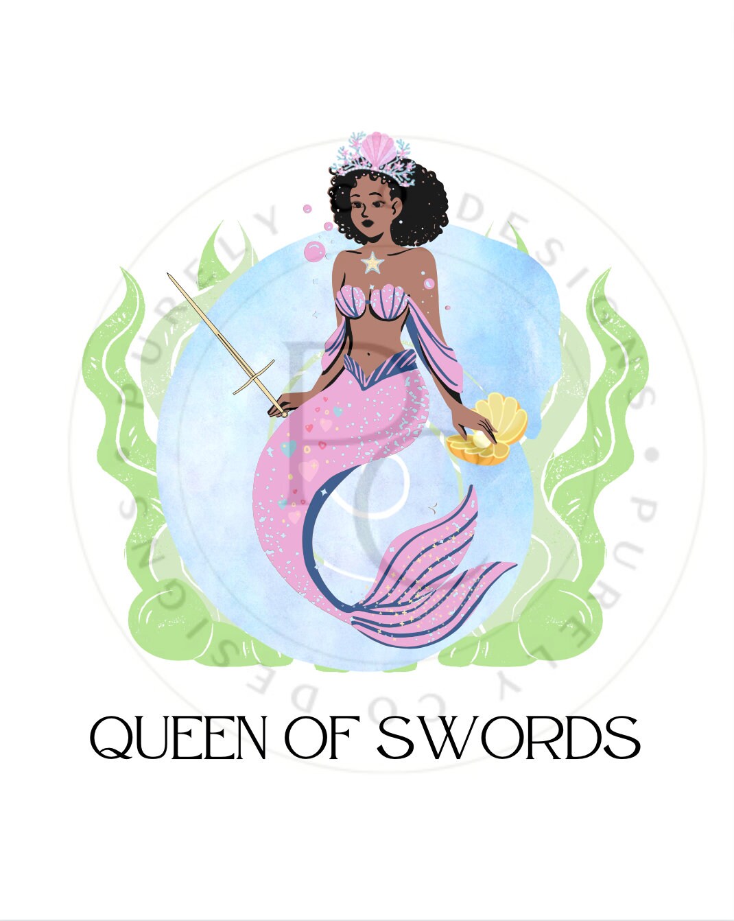 Queen of Swords Mermaid Printable Art - Etsy