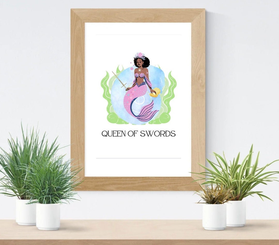 Queen of Swords Mermaid Printable Art - Etsy