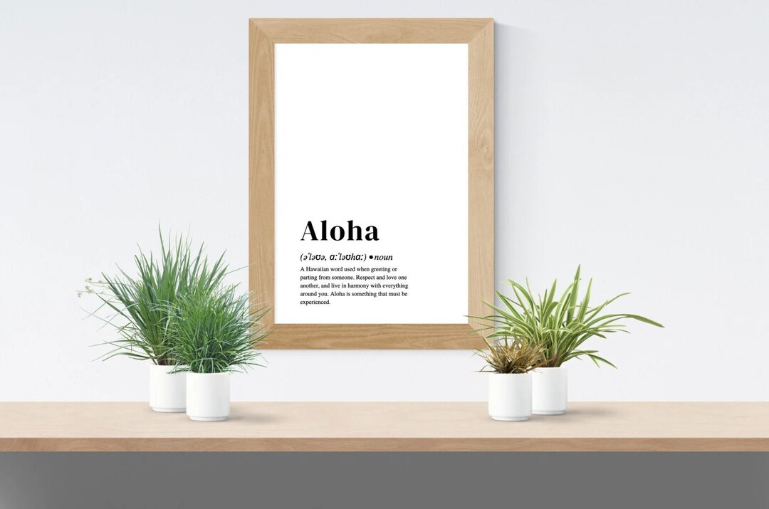 Meaning of Aloha Digital Printable Art Wall ART Office Home - Etsy