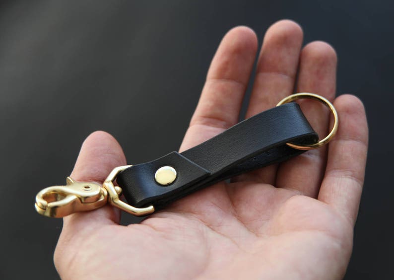 Personalised leather key fob / key chain hand made | Etsy