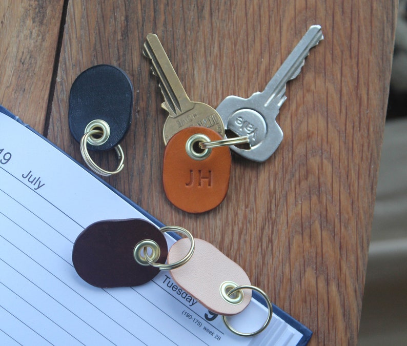 Personalised Leather Key Tag / Key Fob Hand Made | Etsy