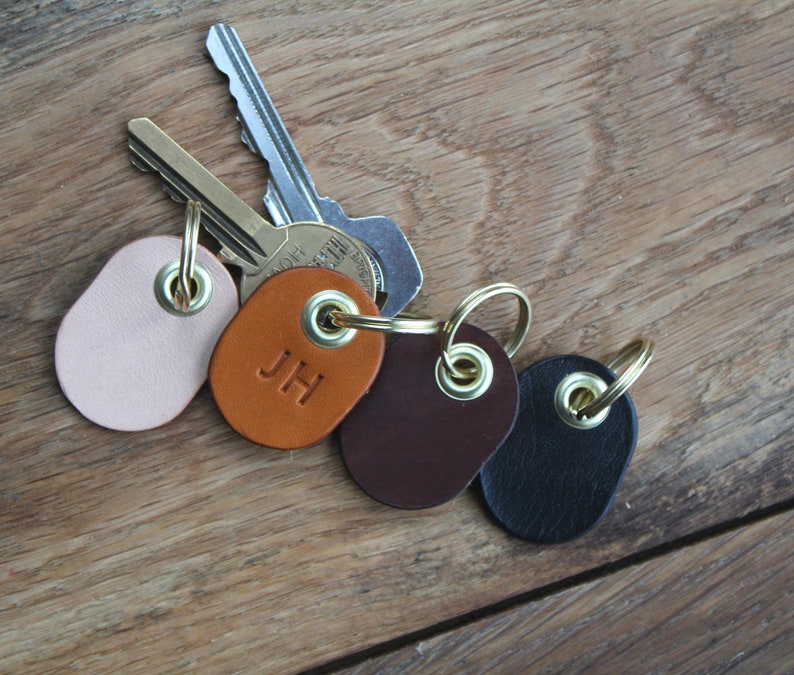 Personalised Leather Key Tag / Key Fob Hand Made | Etsy