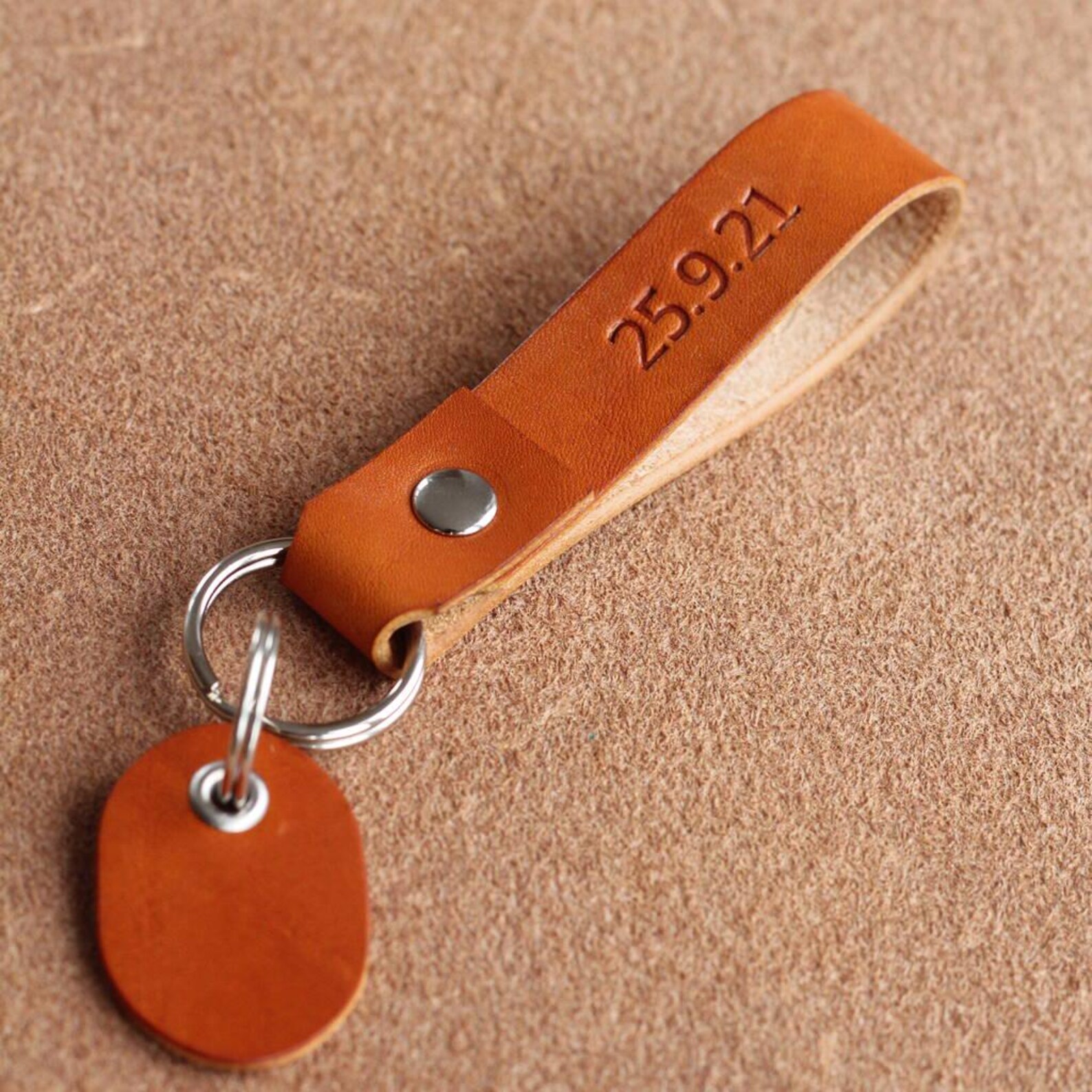Personalised Leather Key Fob / Key Chain, Hand Made - Etsy