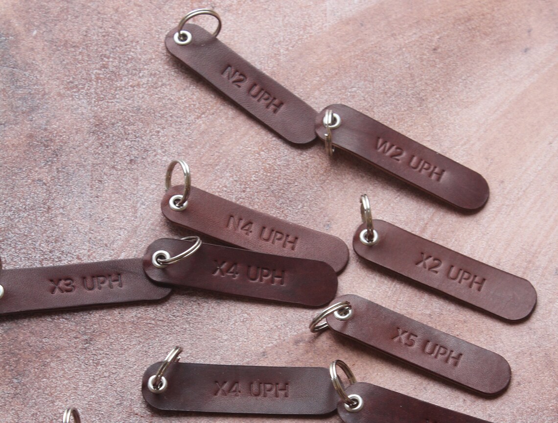 Personalised Leather Key Tag / Key Fob Hand Made | Etsy