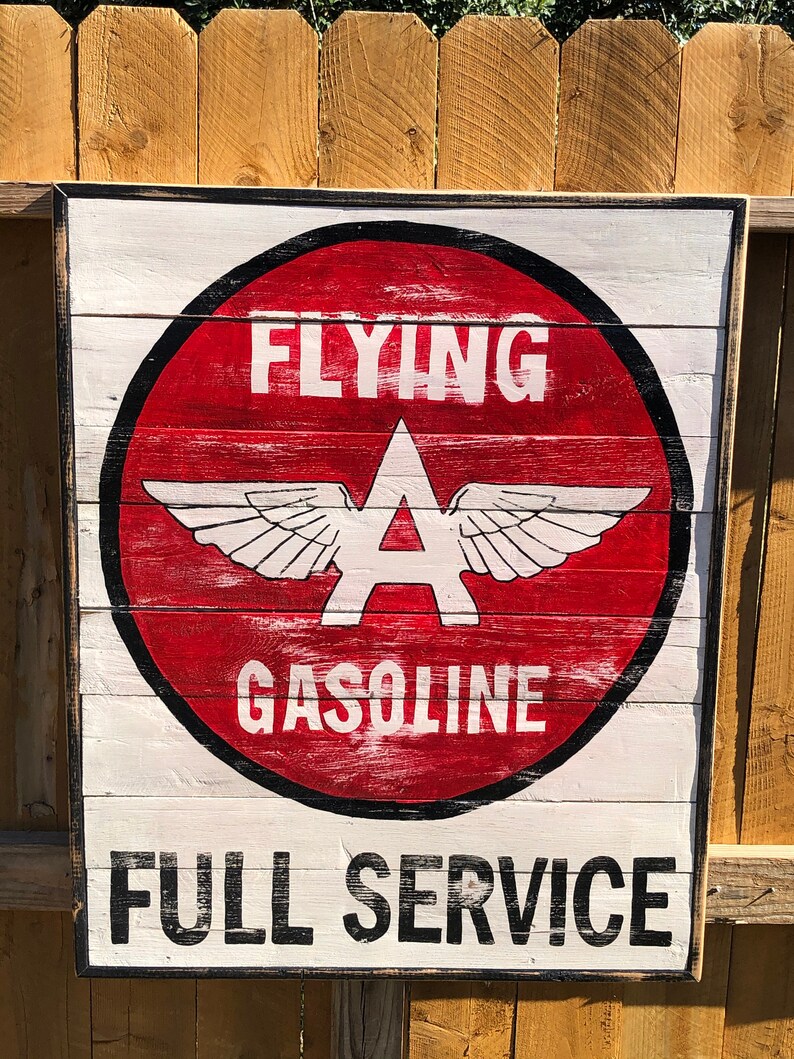 Large Rustic Flying A Gas Sign - Etsy