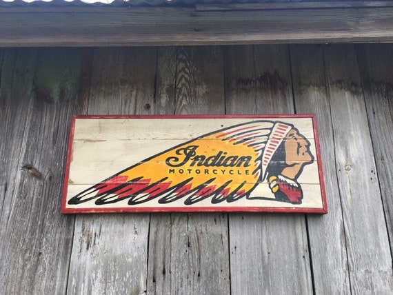 Vintage Indian Motorcycle Sign - Etsy