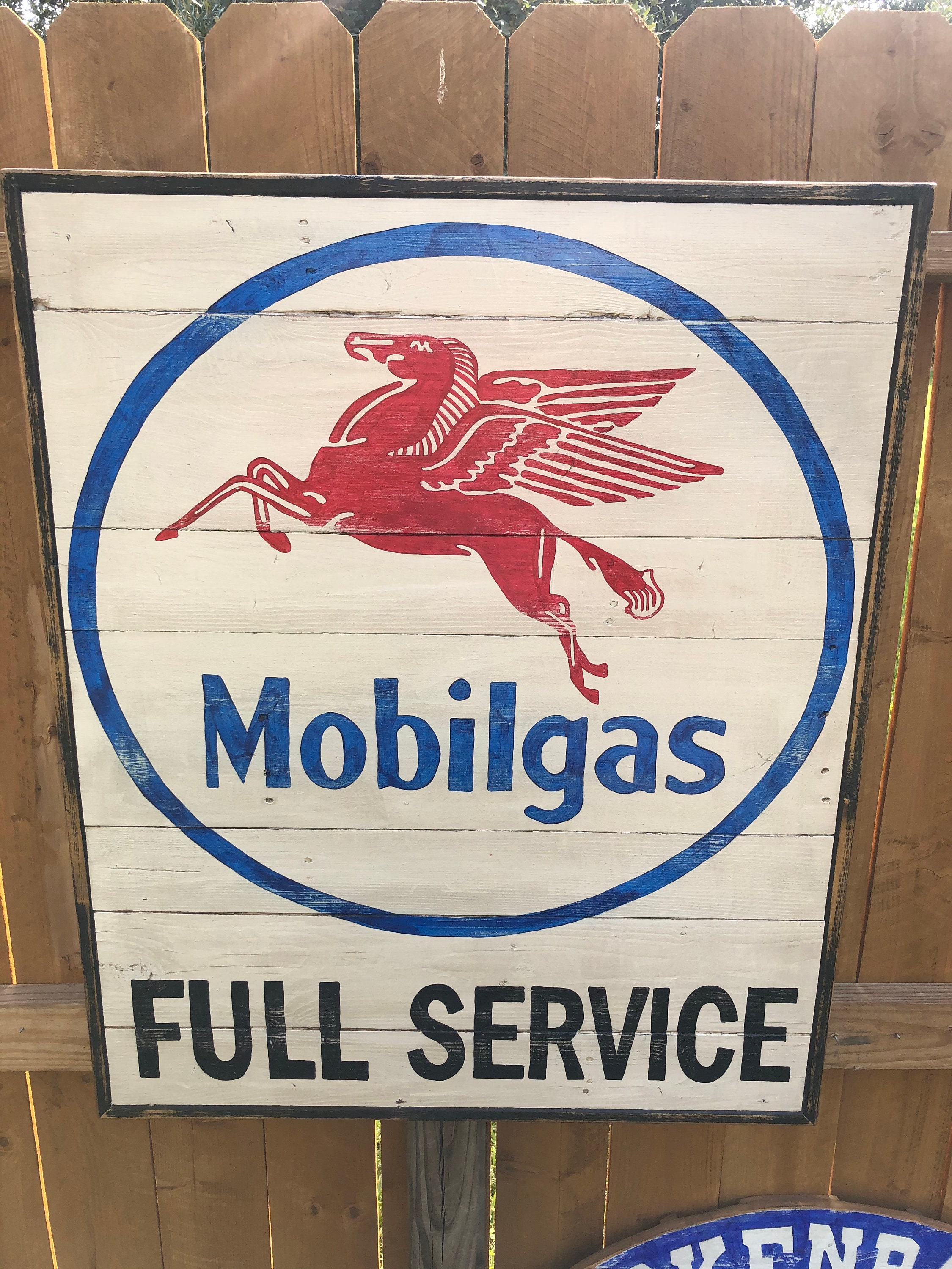 Large Rustic Mobil Gas Sign Pegasus - Etsy