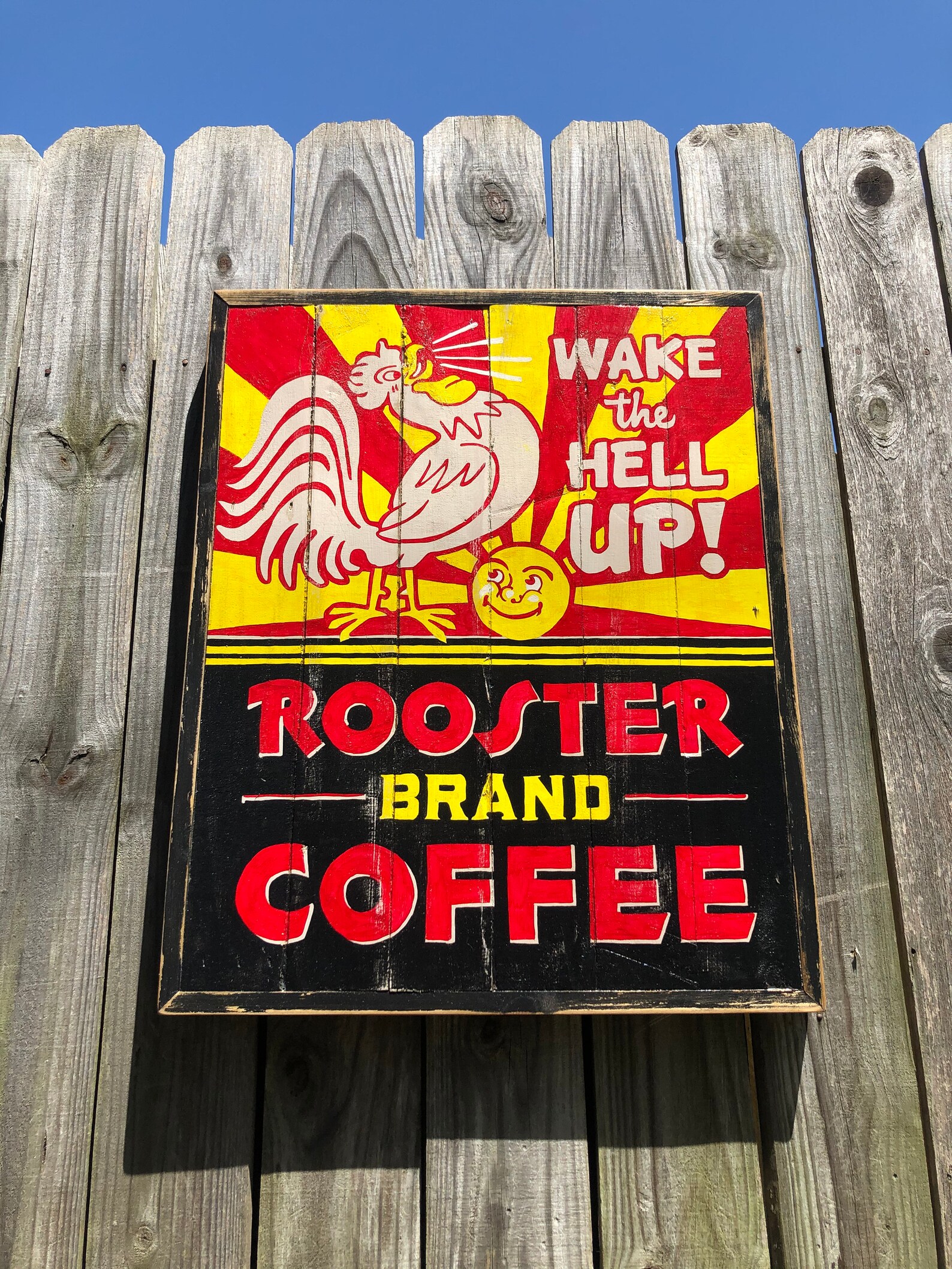 Vintage Rooster Coffee Advertising Sign - Etsy