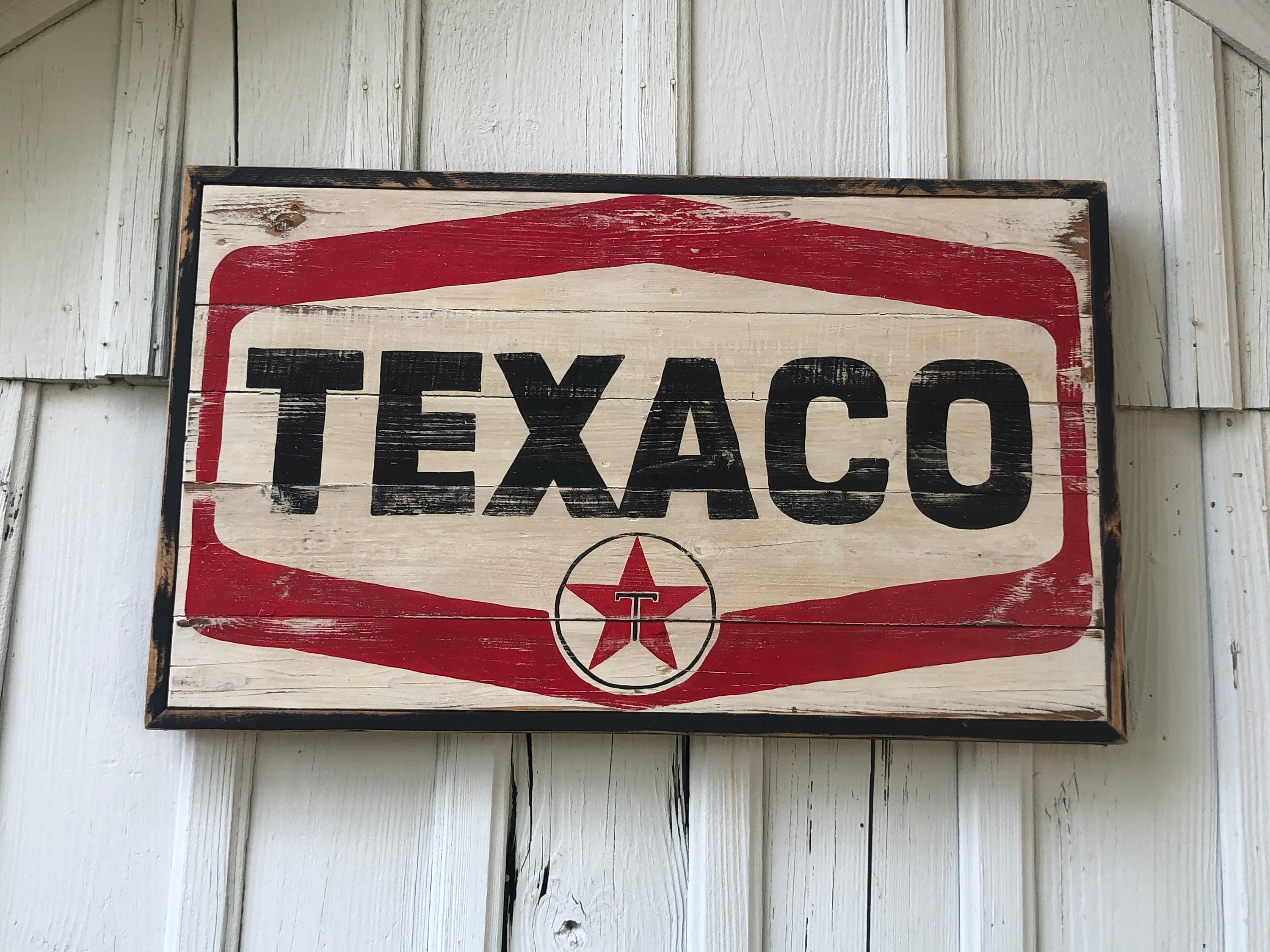 Large Rustic Texaco Gas Sign | Etsy