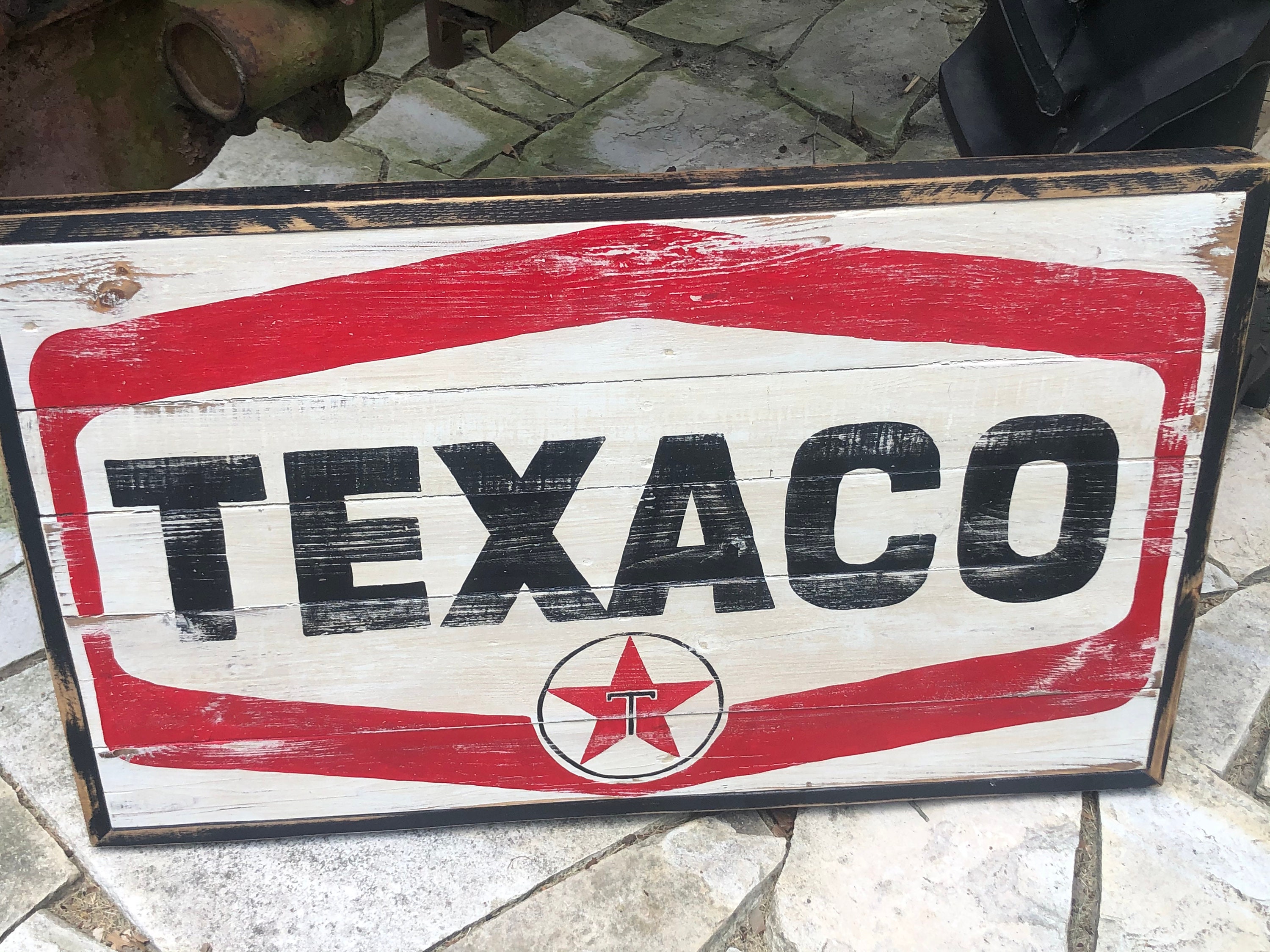 Large Rustic Texaco Gas Sign | Etsy