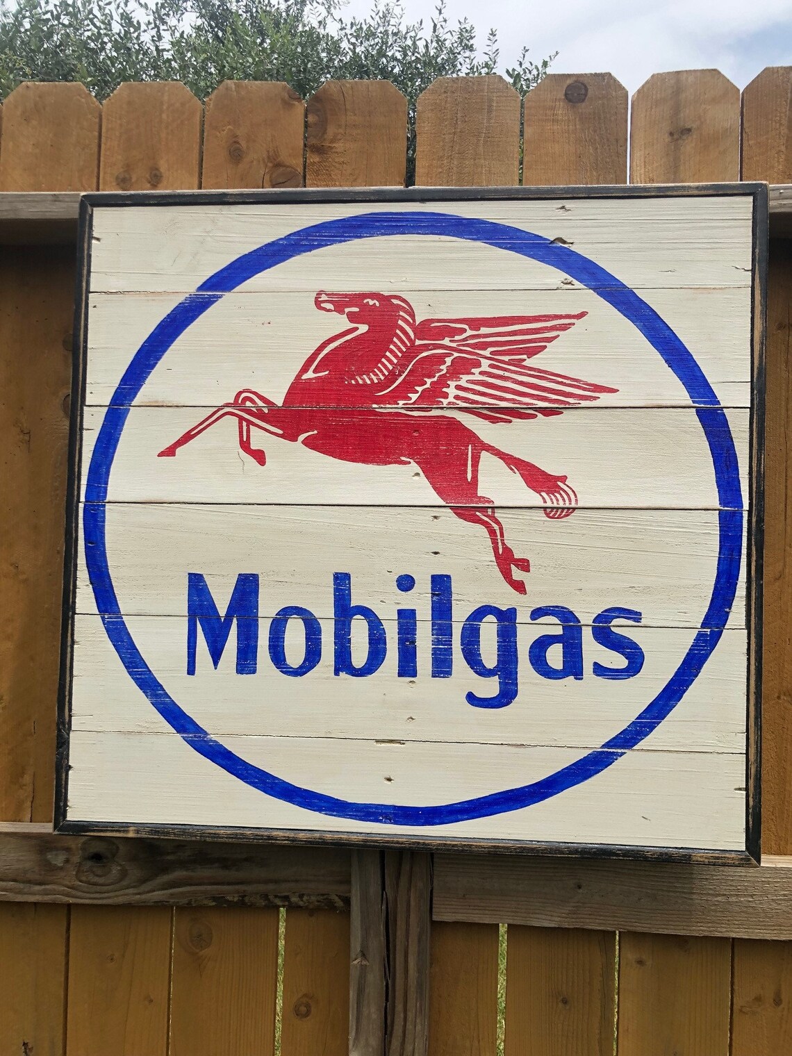 Large Rustic Mobil Gas Sign Pegasus - Etsy