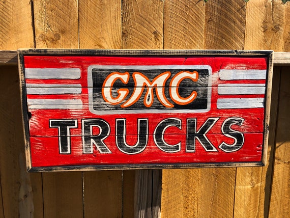 Rustic GMC Trucks Sign Chevy | Etsy