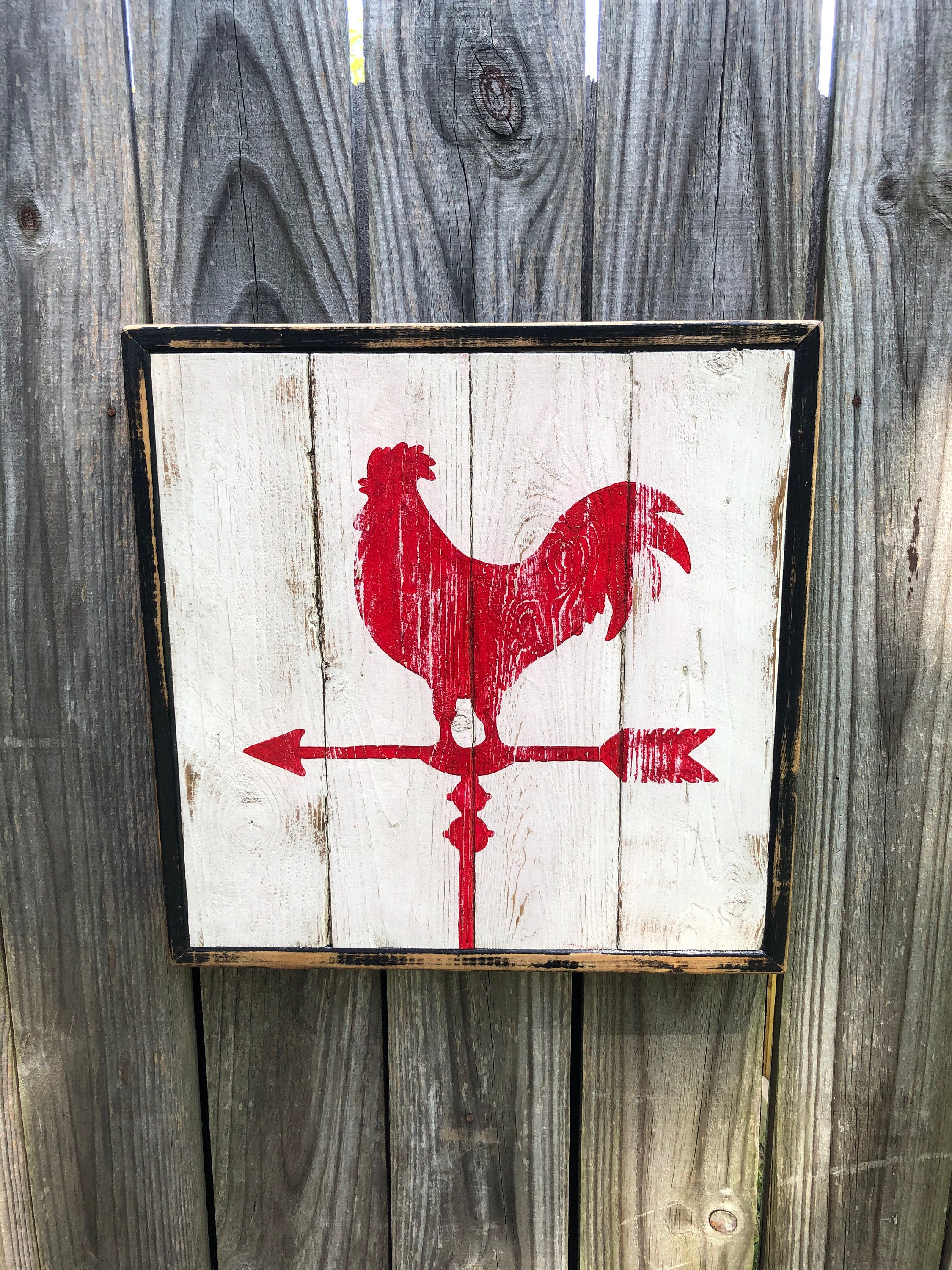 Rustic Chicken Sign Rooster Vintage | Etsy