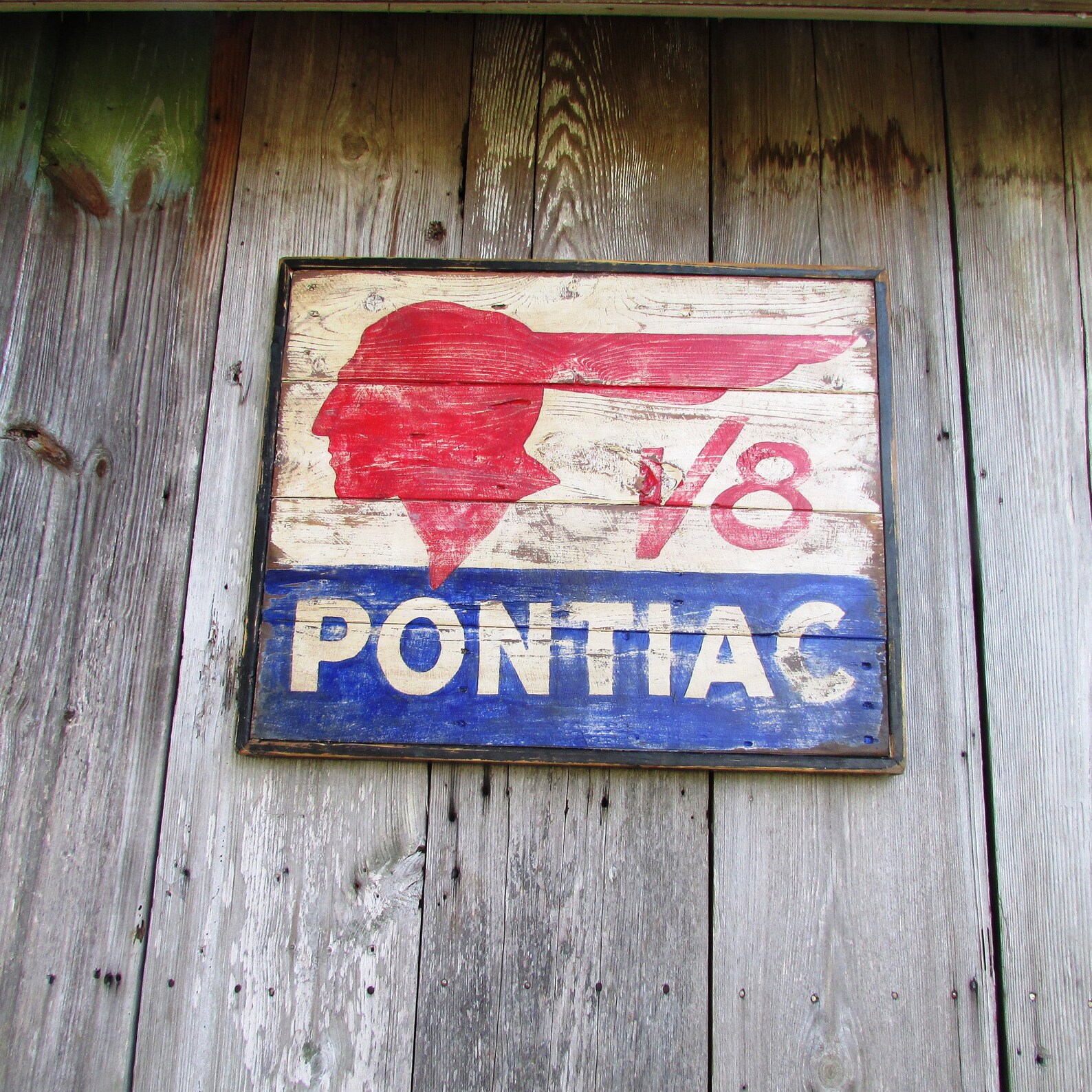 Rustic Pontiac Automotive Gas Sign indian Nave - Etsy