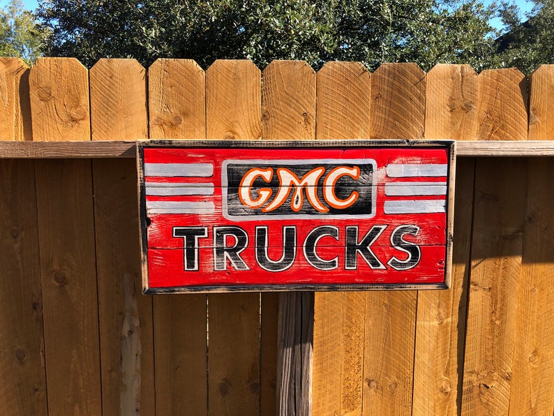 Rustic GMC Trucks Sign Chevy | Etsy