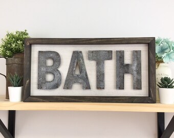 Country Bath Primitive Country Painted Sign Wood Shelf | Etsy