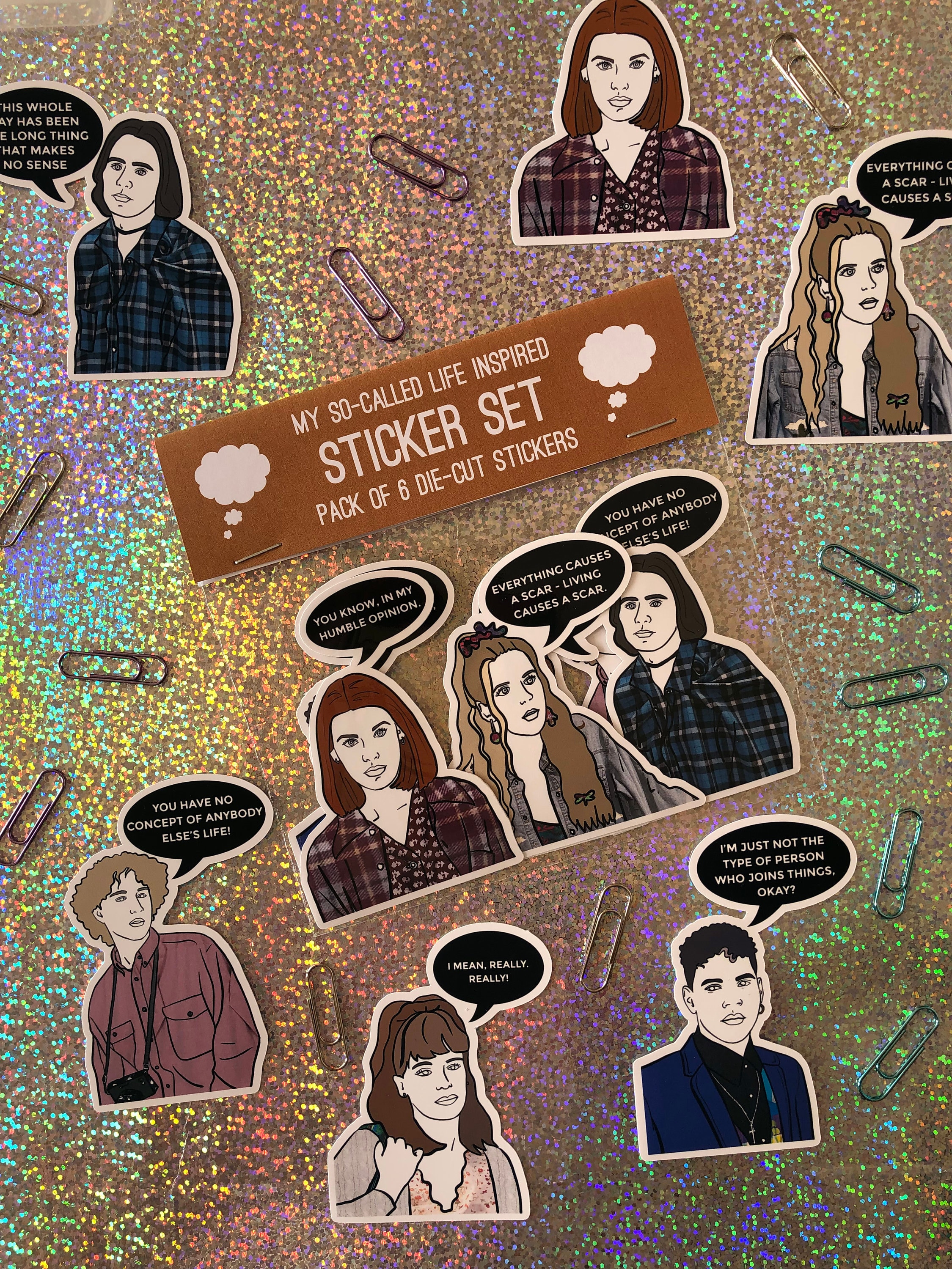 My So-called Life Inspired Sticker Pack | Set of 6 90s Tv Themed Die ...
