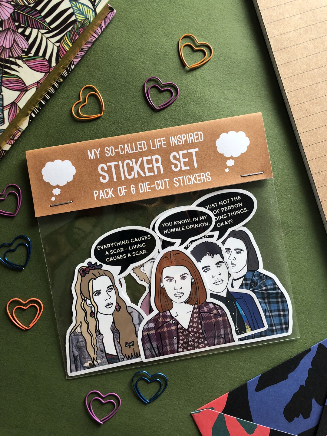 My So-called Life Inspired Sticker Pack | Set of 6 90s Tv Themed Die ...