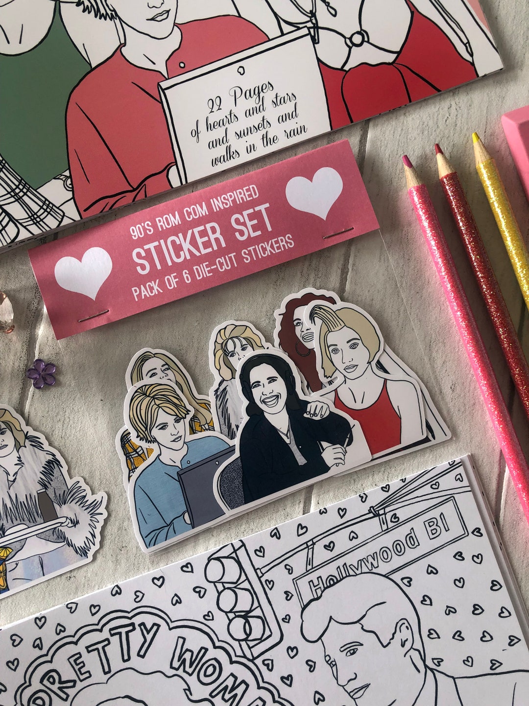 90s Rom Com Sticker Pack: Die-cut Vinyl Movie Stickers - Etsy
