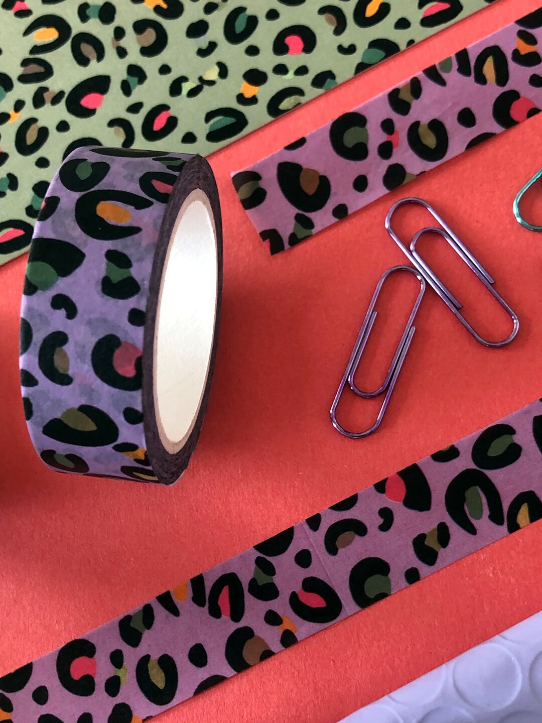 Purple Leopard Print Washi Tape: Eco-friendly Stationery, 10m Roll - Etsy