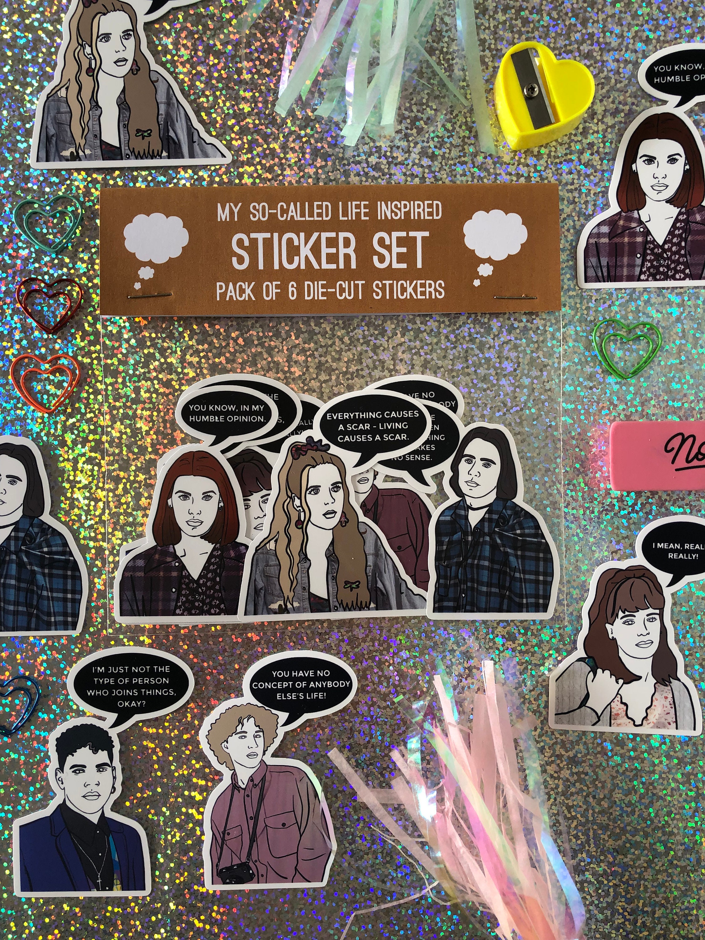 My So-called Life Inspired Sticker Pack | Set of 6 90s Tv Themed Die ...