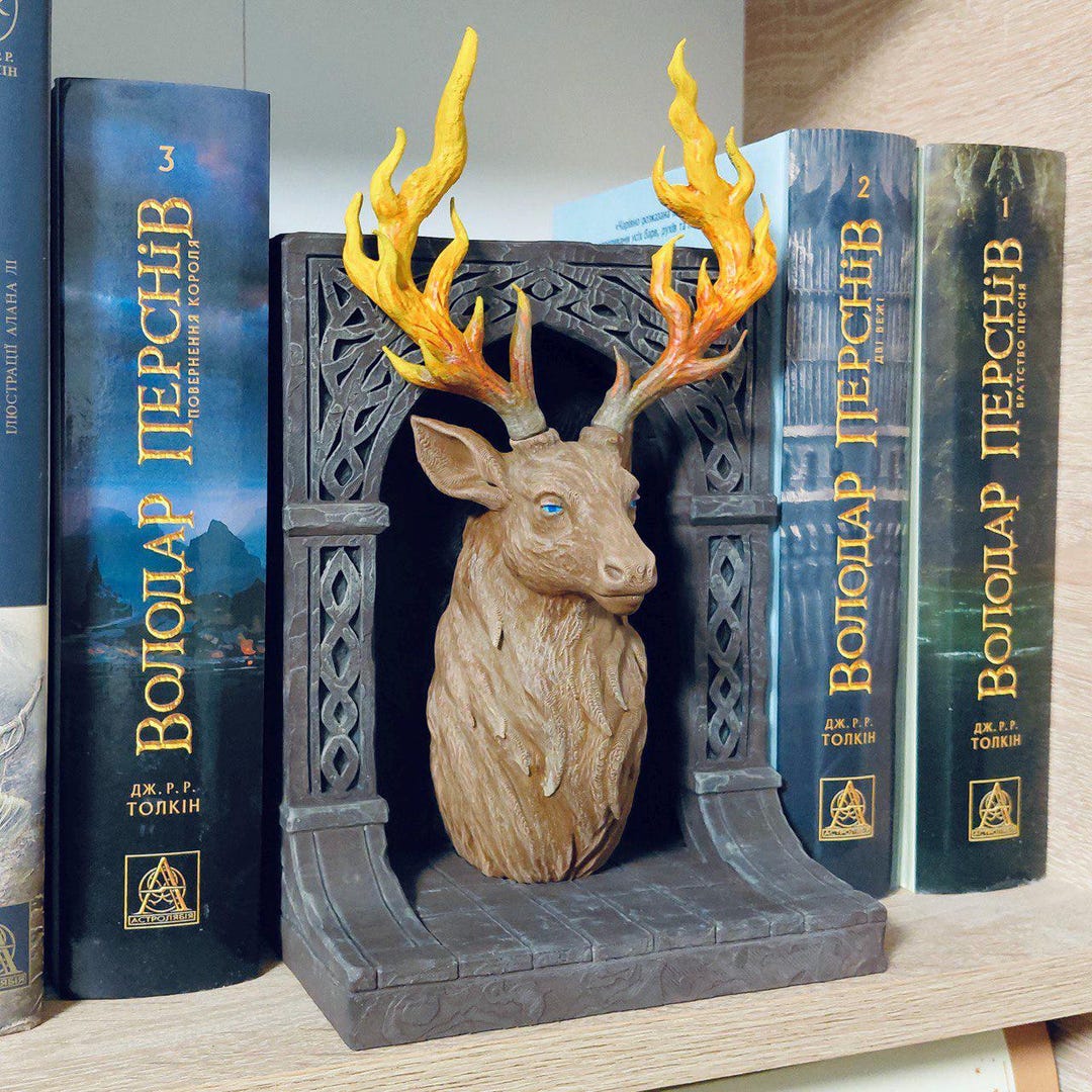 Book Nook Antlers of Ember | 3d Printed Book Nook Stag | Bookshelf ...