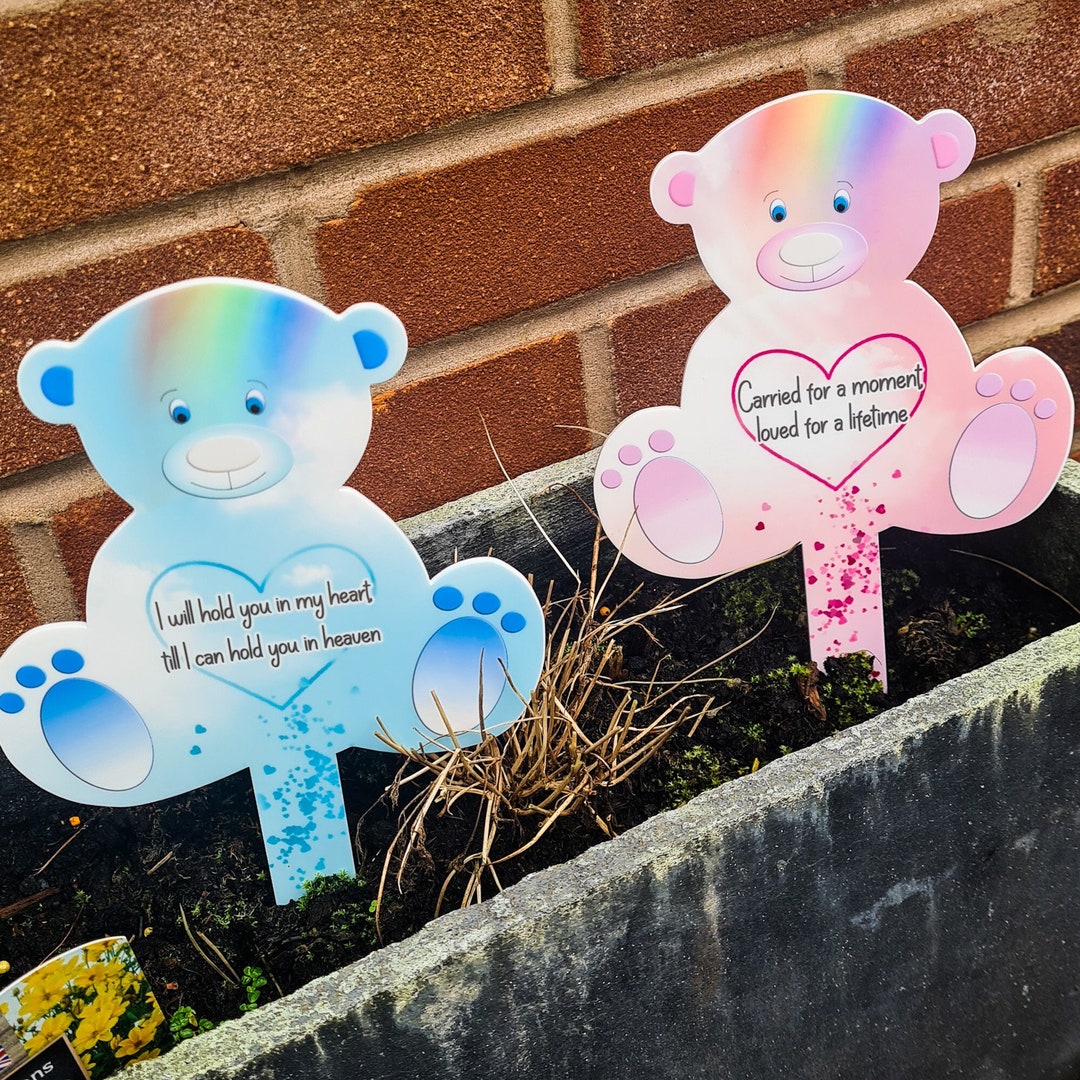 Teddy Bear Grave Marker for Baby Garden or Grave - Baby Remembrance ...