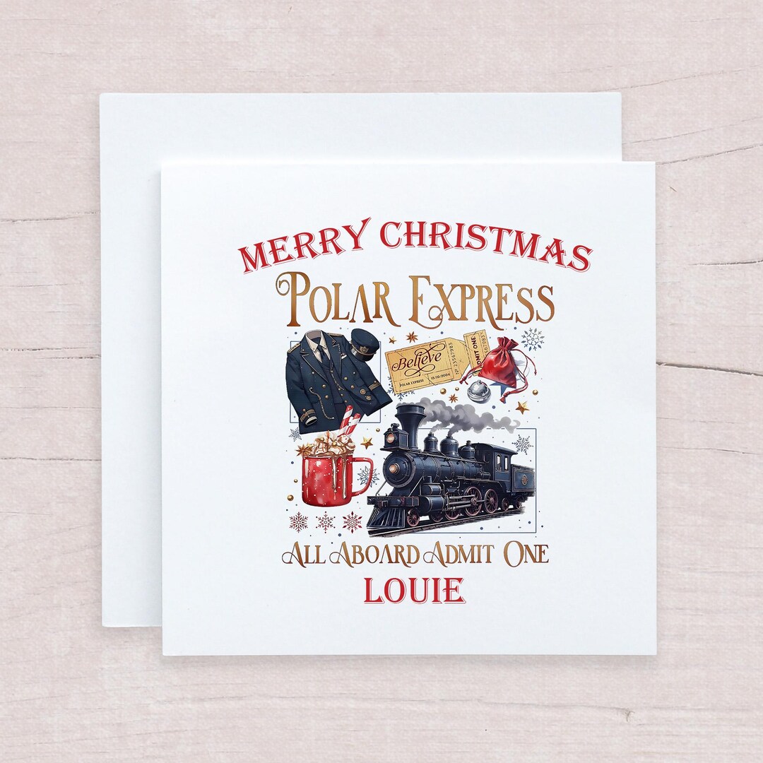 Personalized Polar Express Christmas Card: Train Enthusiast Festive ...
