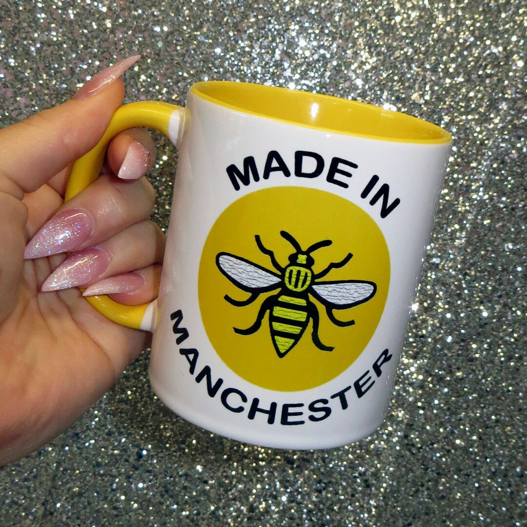 Manchester Bee Mug for Mancunian Made in Manchester Worker Bee Mug ...
