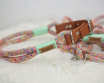 Rope dog collar | Etsy