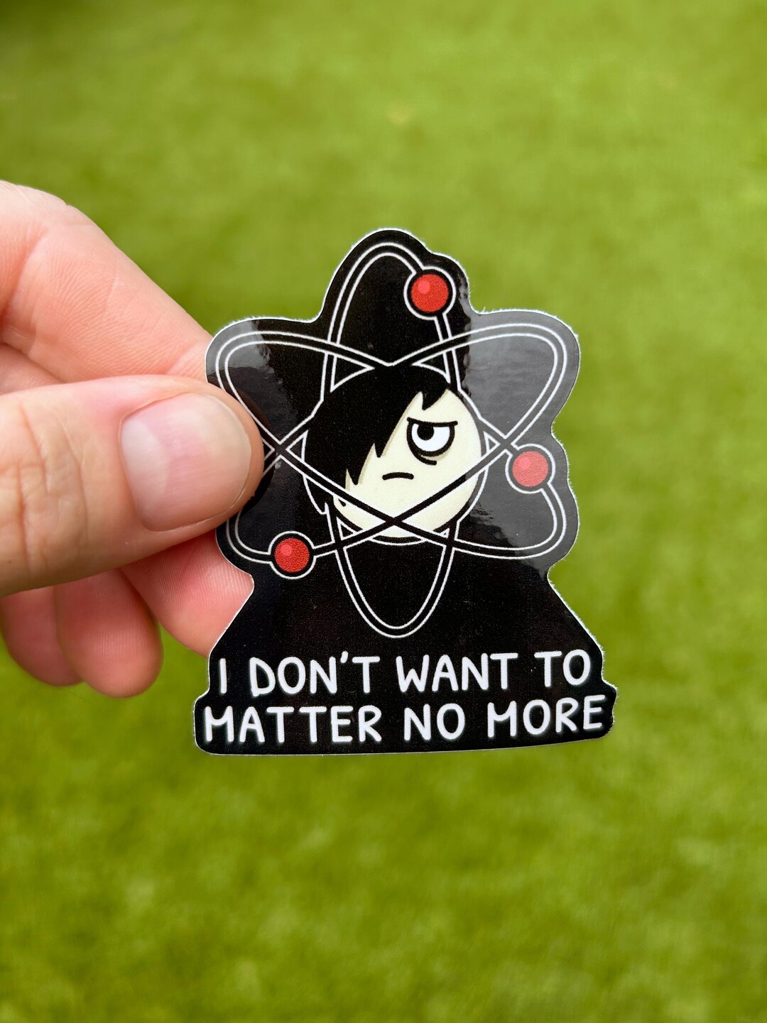 Emo Chemistry Sticker: Funny Science Pun, Goth Atom Design - Etsy