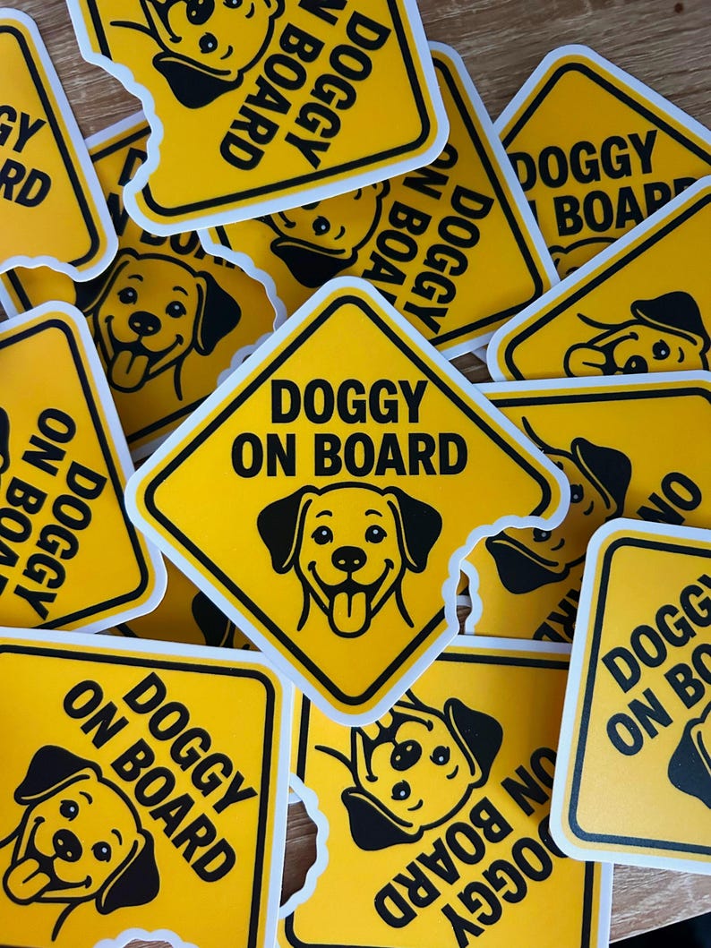 Doggy on Board Car Sticker: Funny Dog Decal for Pet Lovers - Etsy