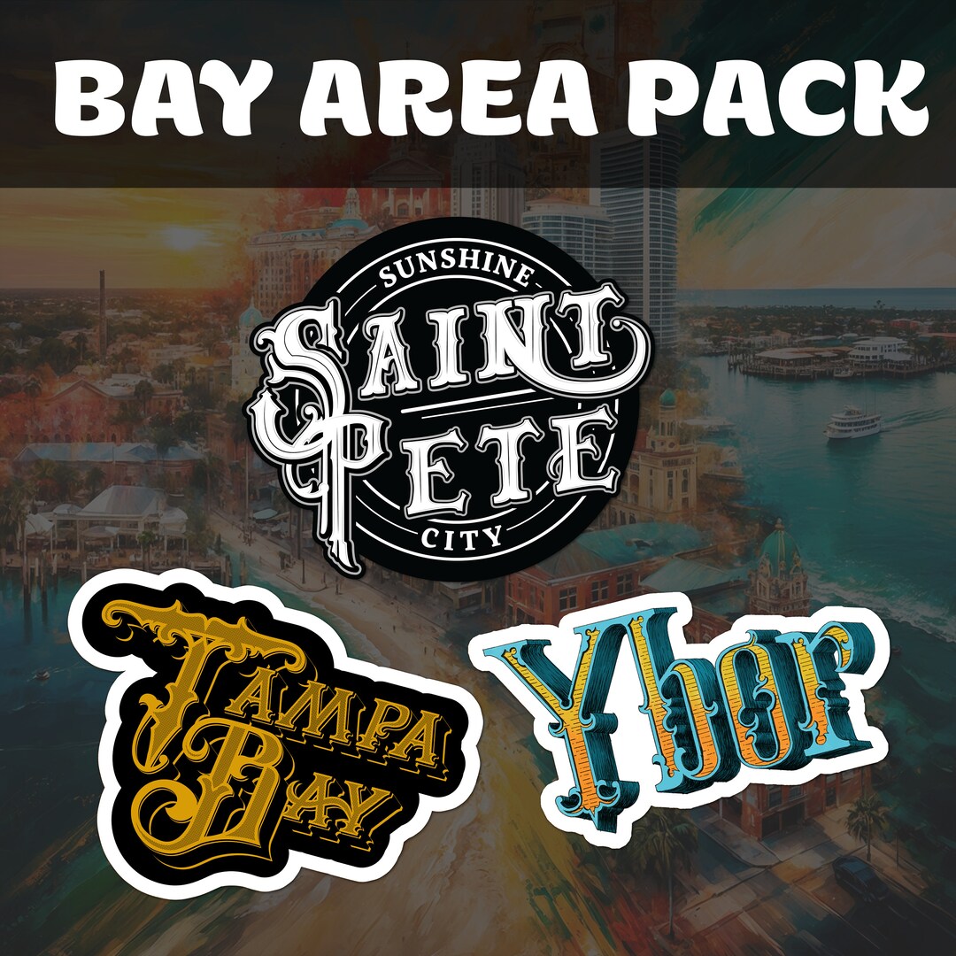 Tampa Bay Area Sticker Pack: Vintage Florida Travel Decals - Etsy