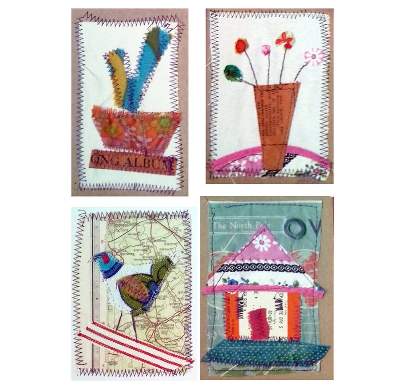 4 Art Cards Happy Designs - Etsy