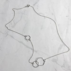 Hexagon Asymmetric Honeycomb Chain Necklace, Minimal, Geometric ...