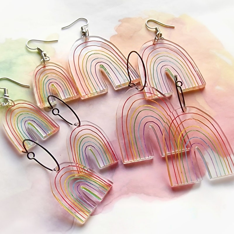 Acrylic Earrings - Etsy