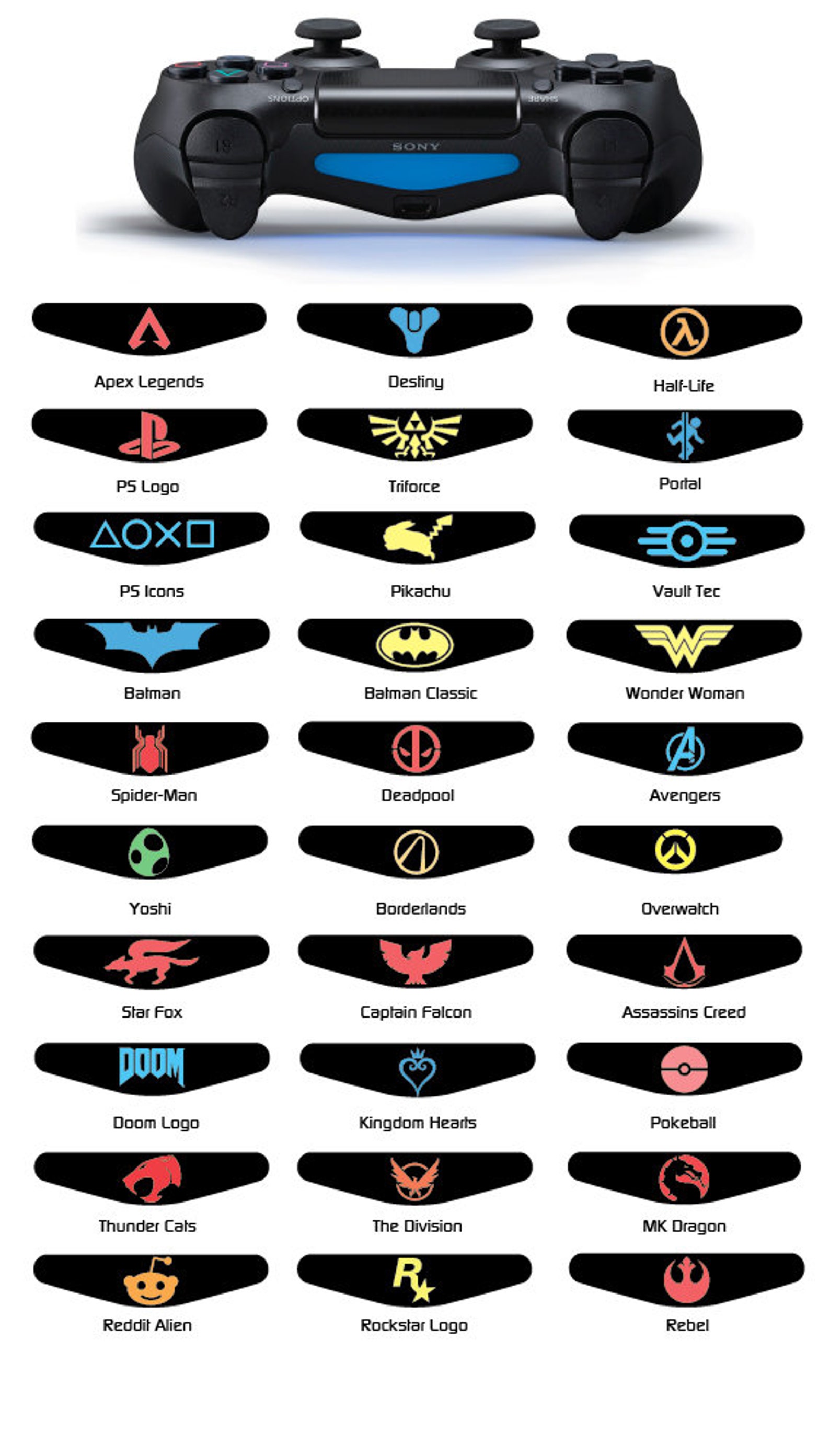 PS4 Lightbar Vinyl Decalx2 - Etsy