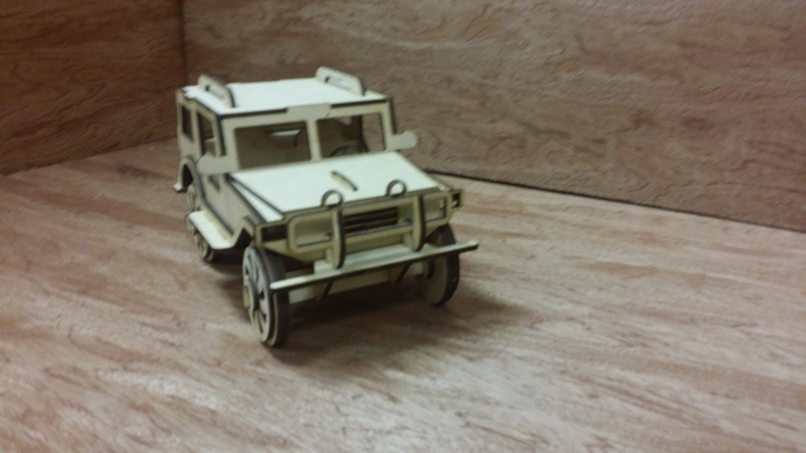 Laser Cut Wooden Model Kit Jeep Ages 8+. Customization Available! FREE ...