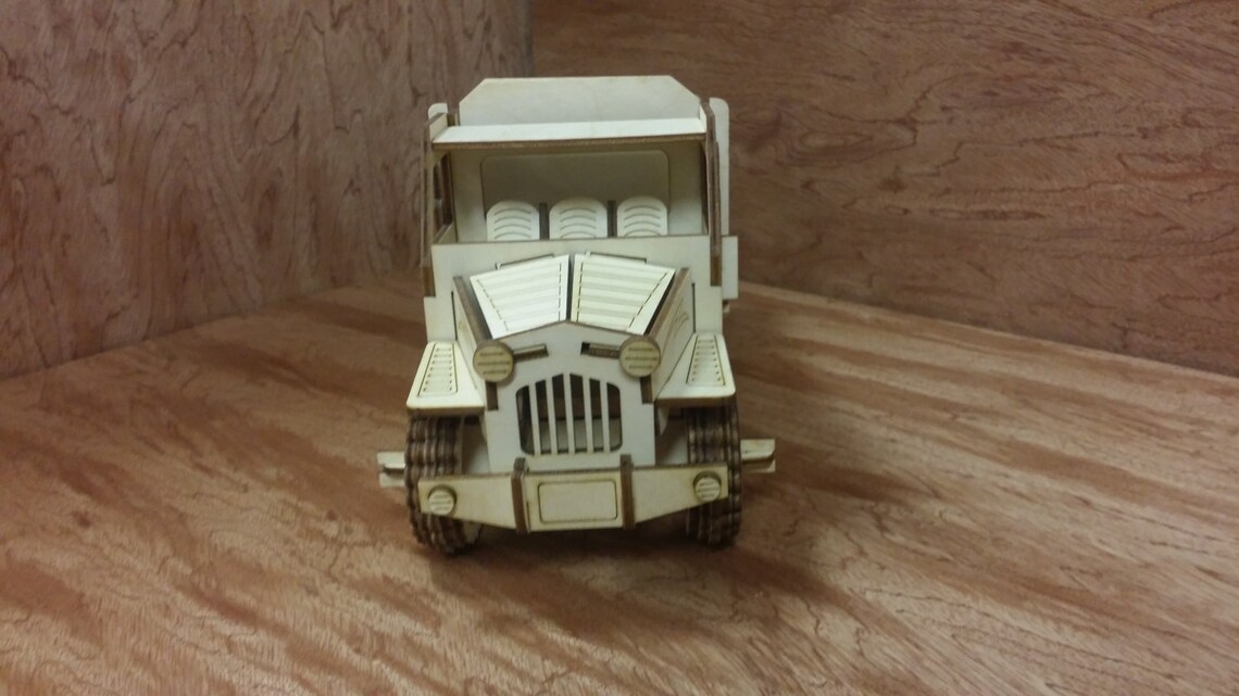 Laser Cut Wooden Model Kit Dump Truck Ages 8+. Customization Available ...