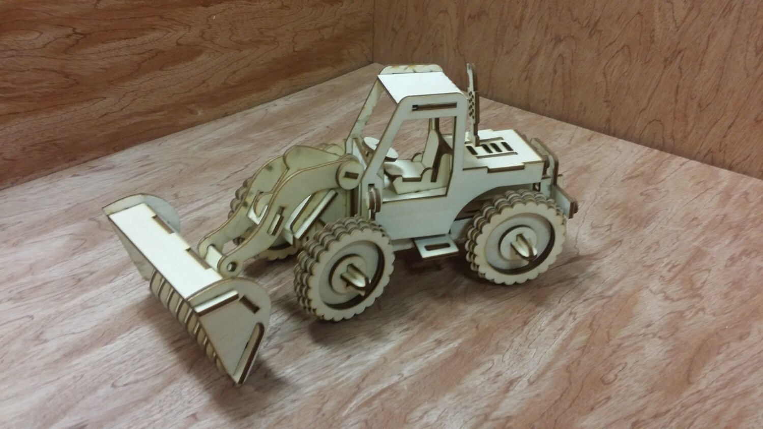 Laser Cut Wooden Model Kit Bucket Loader Excavator Ages 8 ...