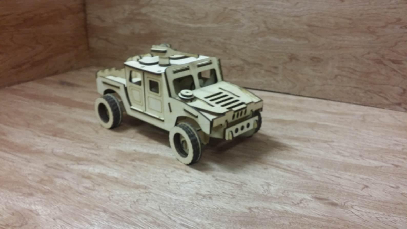 Laser Cut Wooden Model Kit Humvee Hummer Truck Ages 8+. Customization ...