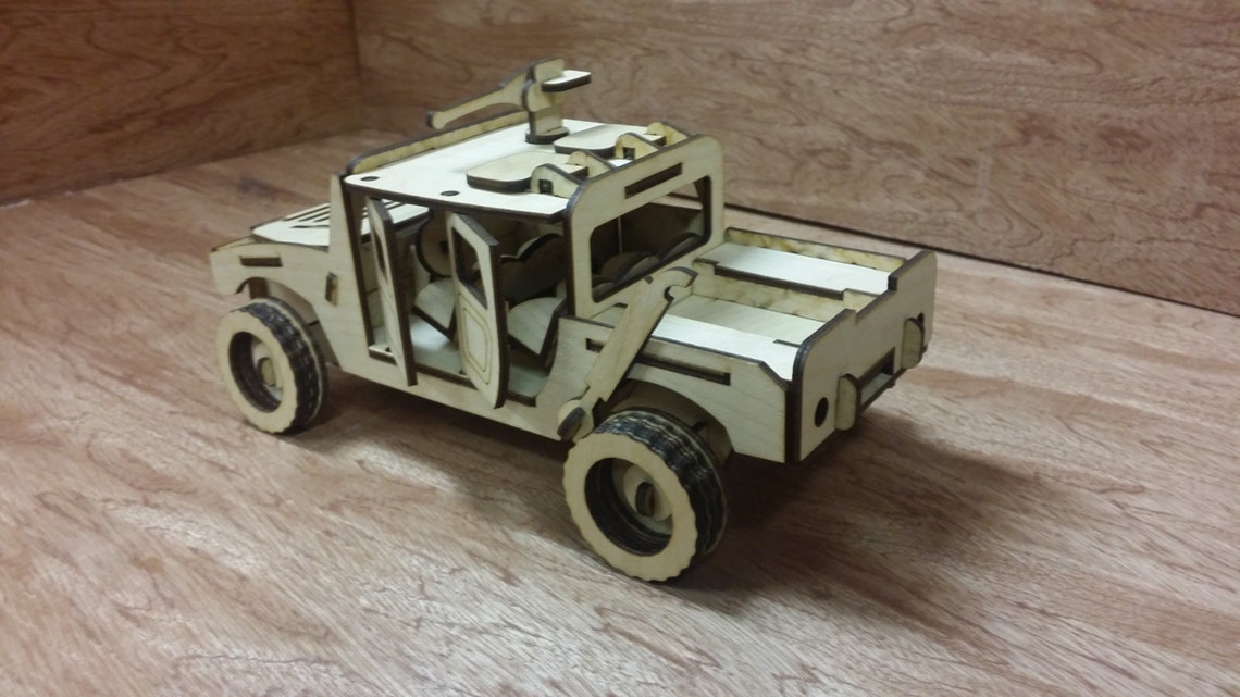 Laser Cut Wooden Model Kit Humvee Hummer Truck Ages 8+. Customization ...