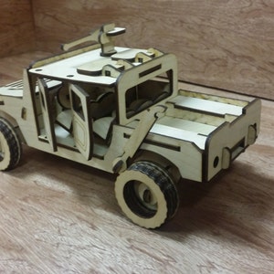 Laser Cut Wooden Model Kit Humvee Hummer Truck Ages 8+. Customization ...