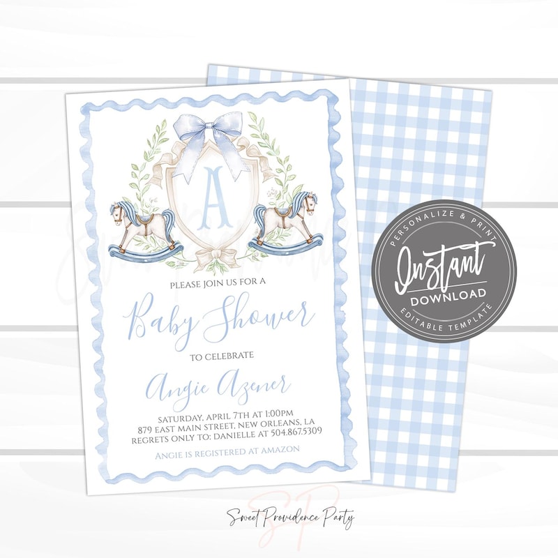 Gingham Baby Crest - Etsy