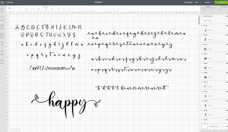 Hearts Swirly Font Swash Font Wedding Font Heart Connected - Etsy