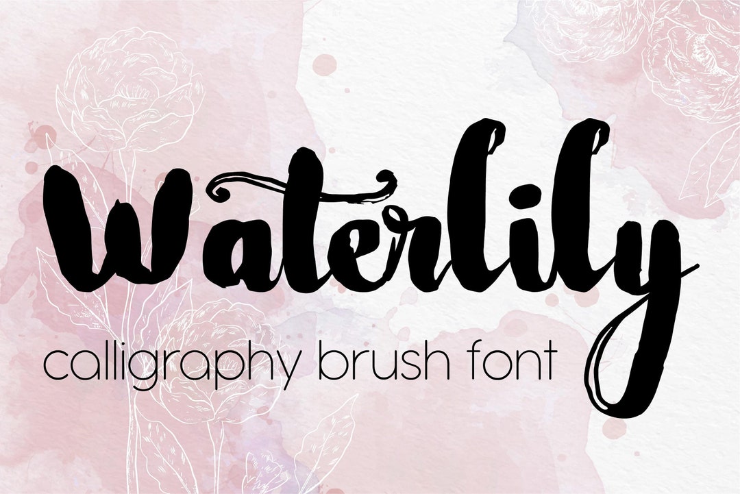 Waterlily Calligraphy Brush Font: Handwritten Script (digital Font) - Etsy