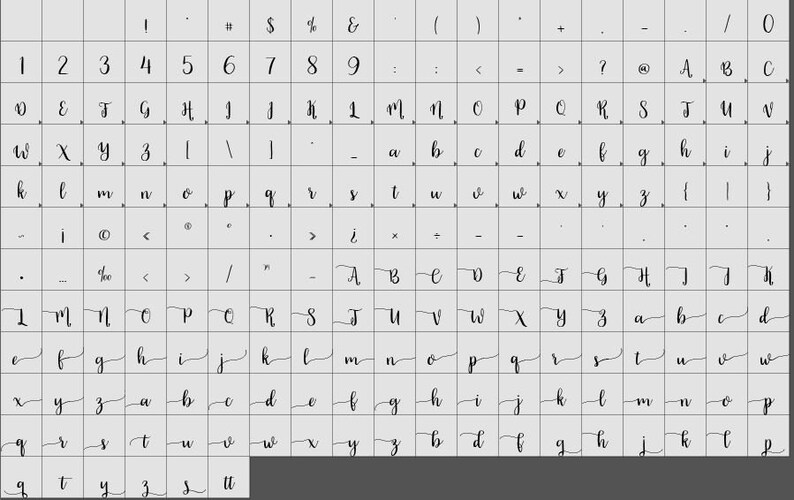 Emily Cursive Font: Long Tail Swirly Script (TTF, OTF, SVG) - Etsy